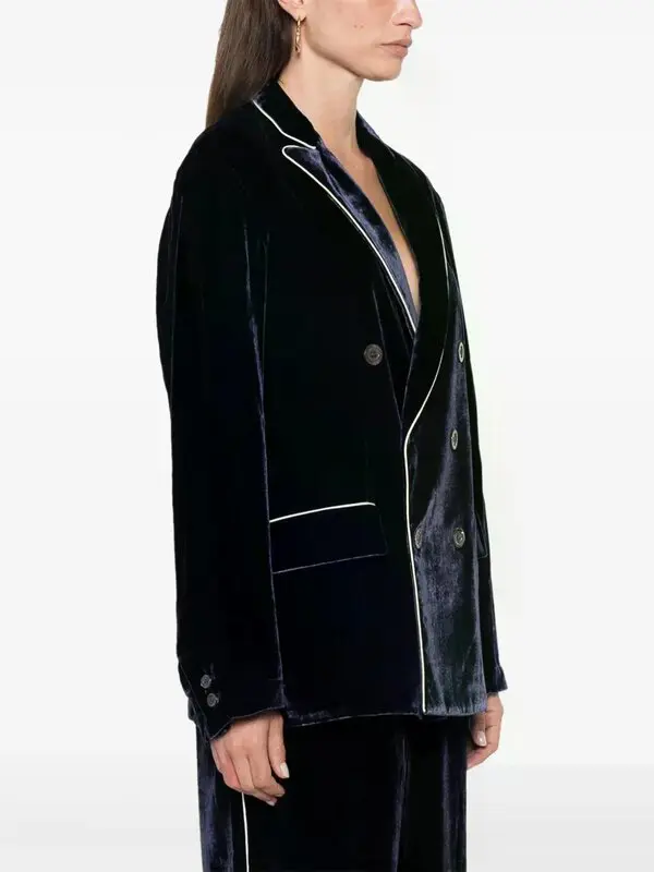 PIERRE-LOUIS MASCIA Velvet Double-breasted Blazer