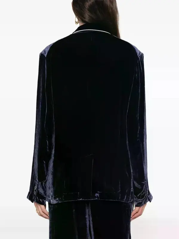PIERRE-LOUIS MASCIA Velvet Double-breasted Blazer
