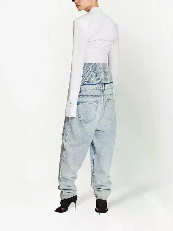 Balmain Cropped Cotton Blouse