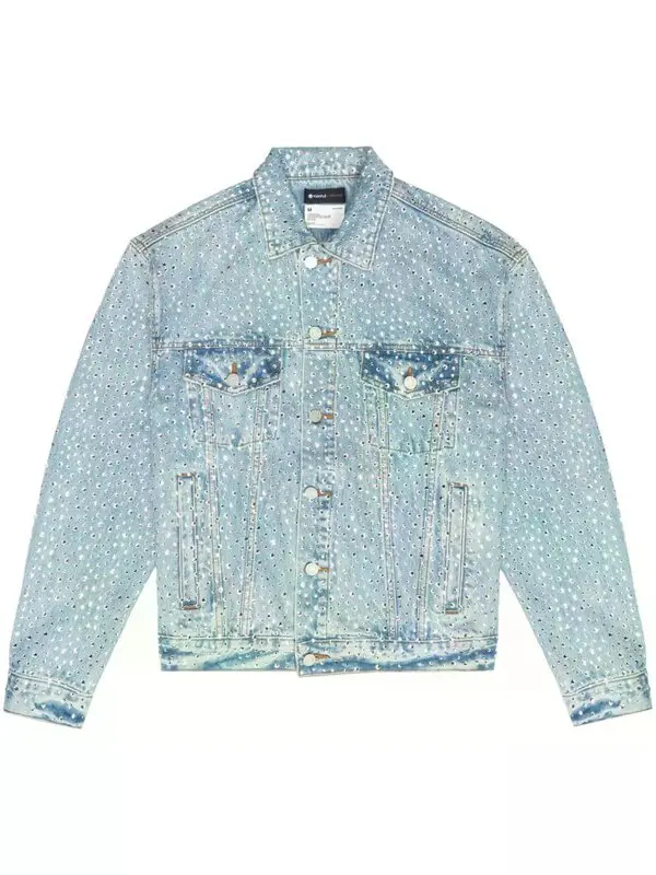 PURPLE BRAND Crystal Embellished Denim Jacket