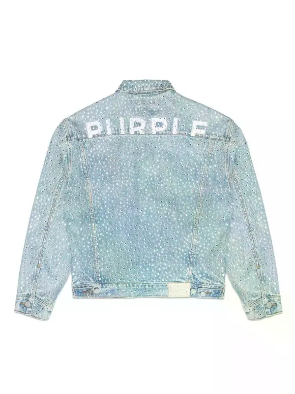 PURPLE BRAND Crystal Embellished Denim Jacket