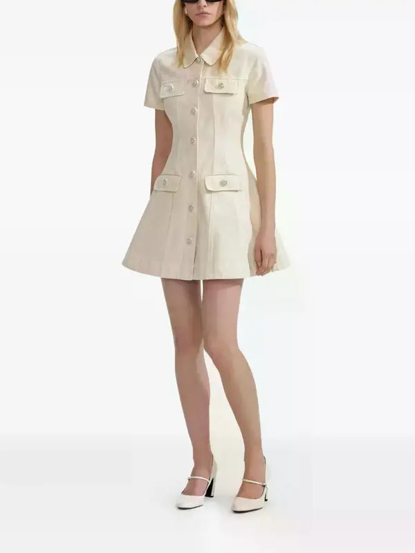 SELF-PORTRAIT Denim Mini Shirt Dress