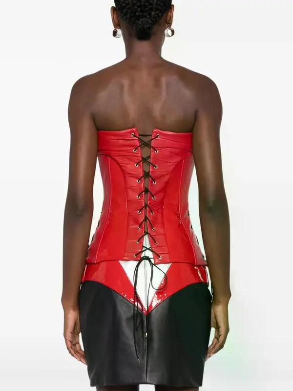 MITILIANE COUTURE Leather Corset With Patent Inserts