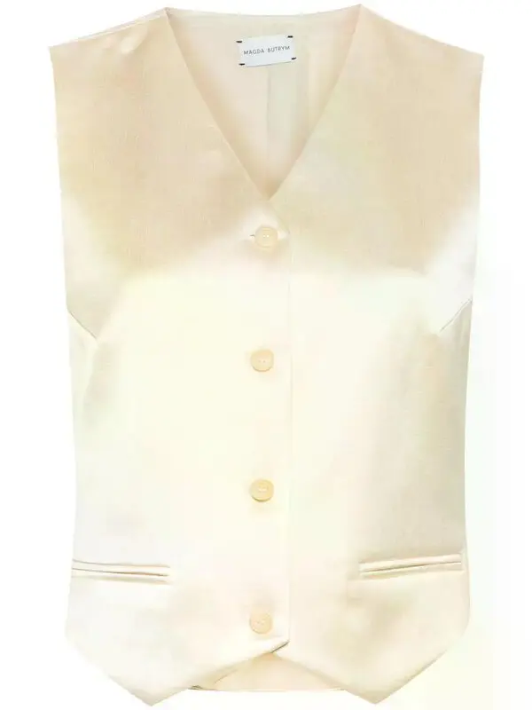 Magda Butrym Silk Waistcoat - Neutrals