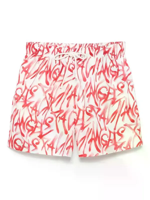 Palm Angels Graffiti-print Swim Shorts - White
