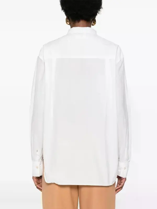 FORTE_FORTE Pussy-bow Cotton Shirt - White