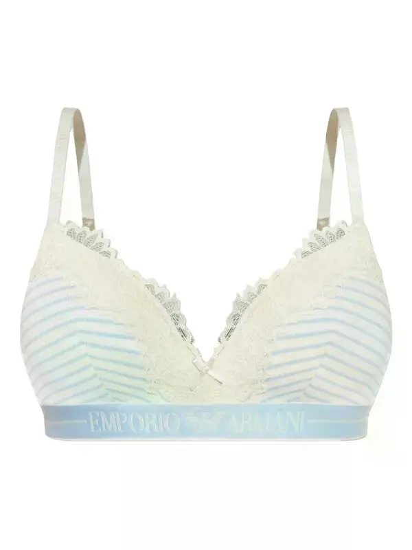 Emporio Armani Lace-trim Bra - White