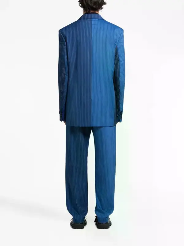 Marni Two-tone Pinstriped Wool Blazer