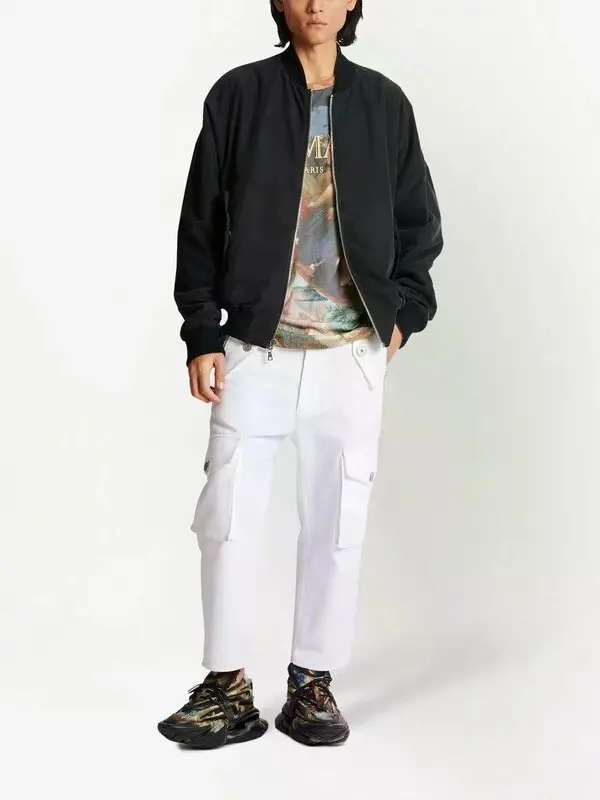 Balmain Painting-print Reversible Bomber Jacket - Green