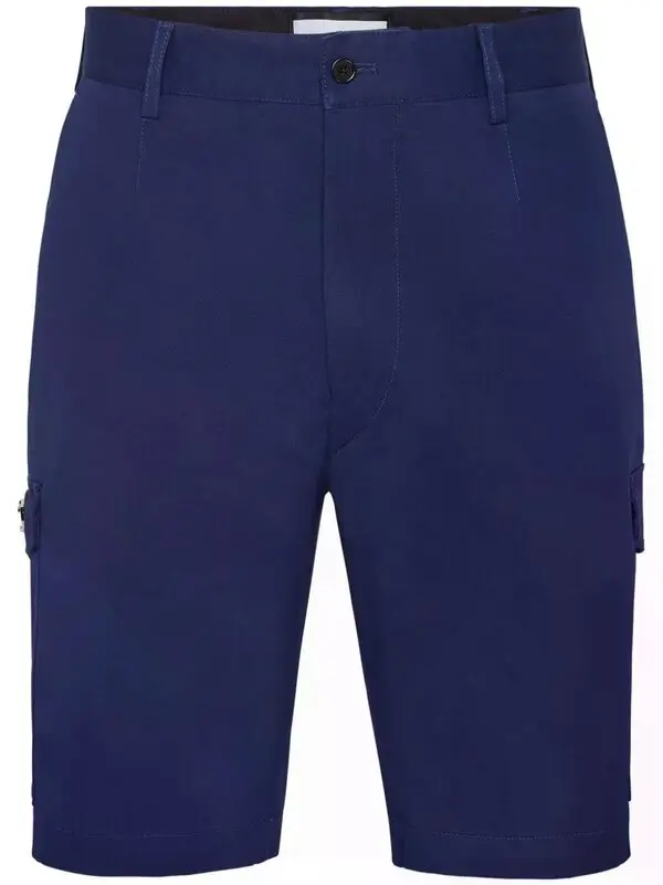 Philipp Plein Logo Plaque Cargo Shorts - Blue
