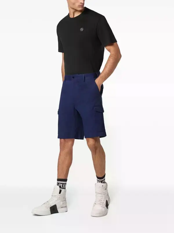 Philipp Plein Logo Plaque Cargo Shorts - Blue