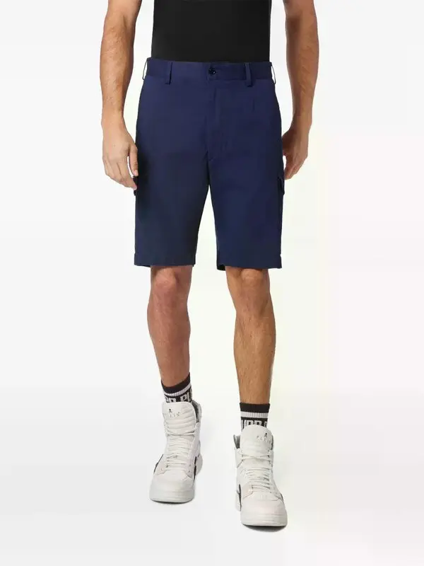 Philipp Plein Logo Plaque Cargo Shorts - Blue