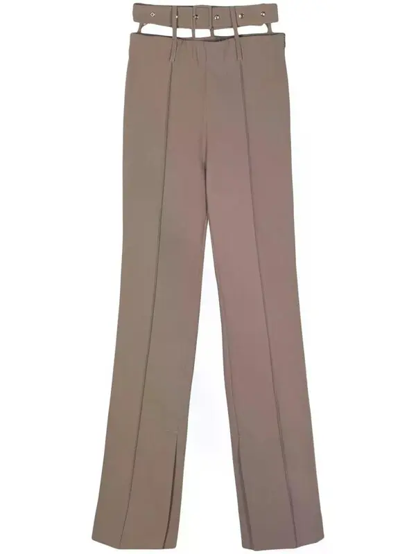 Rokh Belt-detail Straight Trousers - Brown