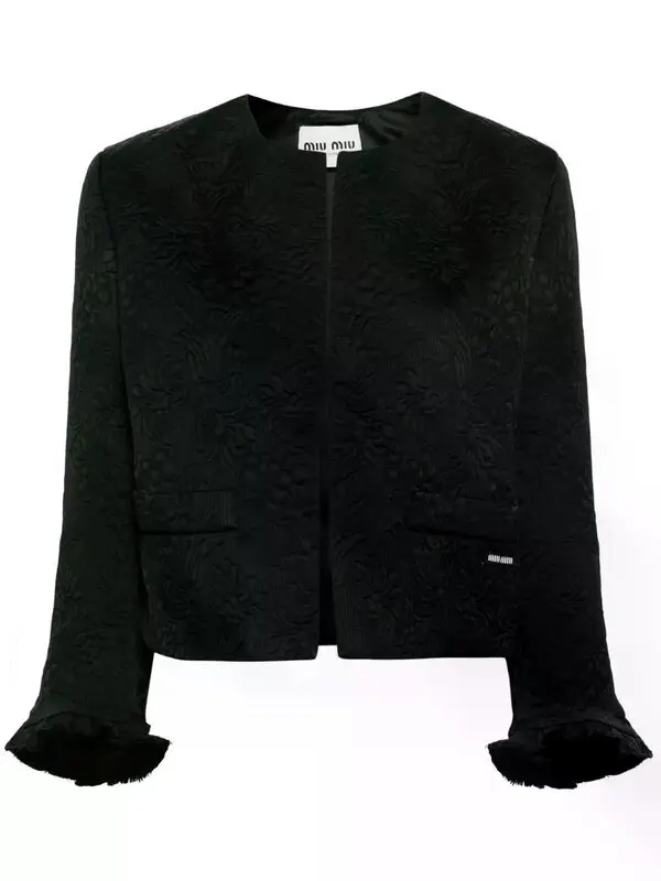 Miu Miu Floral-matelassé Cropped Jacket
