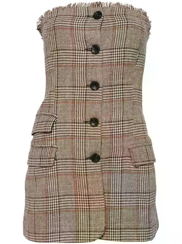 ALOHAS Houndstooth Wool Blend Strapless Vest