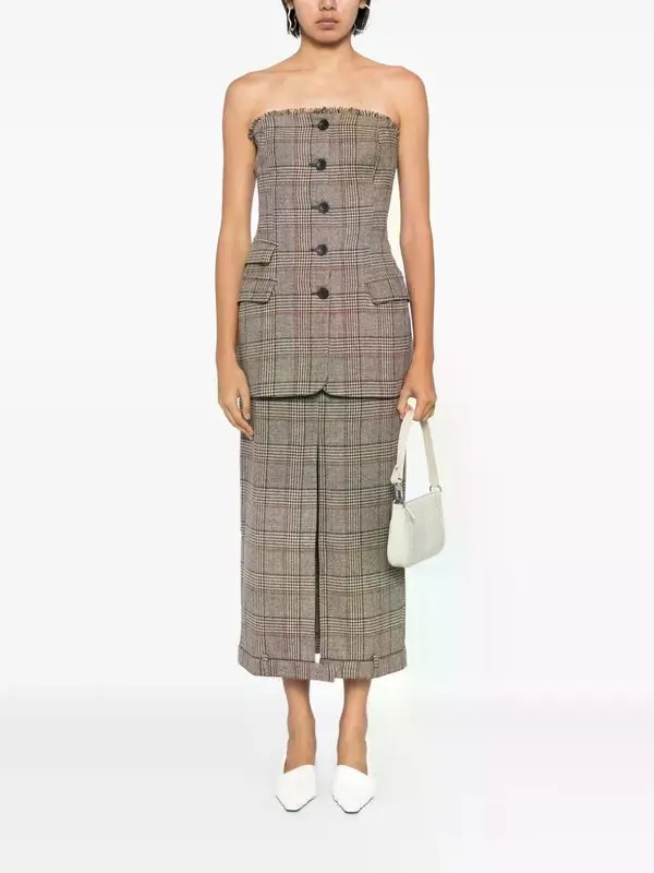 ALOHAS Houndstooth Wool Blend Strapless Vest