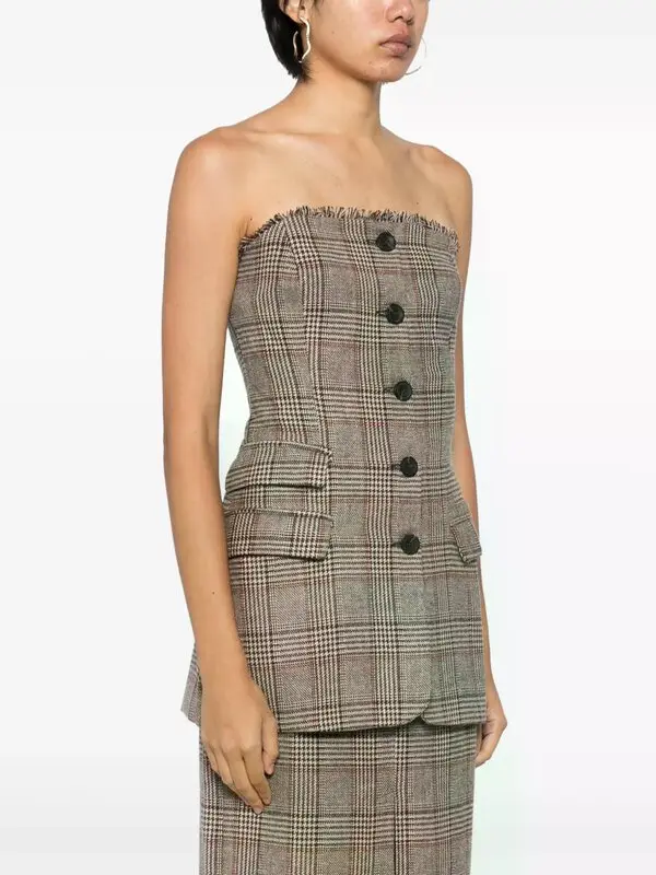 ALOHAS Houndstooth Wool Blend Strapless Vest