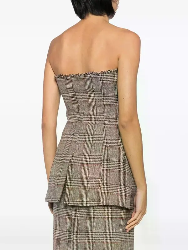 ALOHAS Houndstooth Wool Blend Strapless Vest