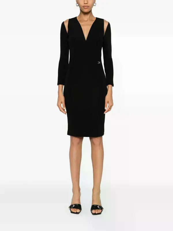 Dsquared2 Logo-plaque Mesh-detail Dress