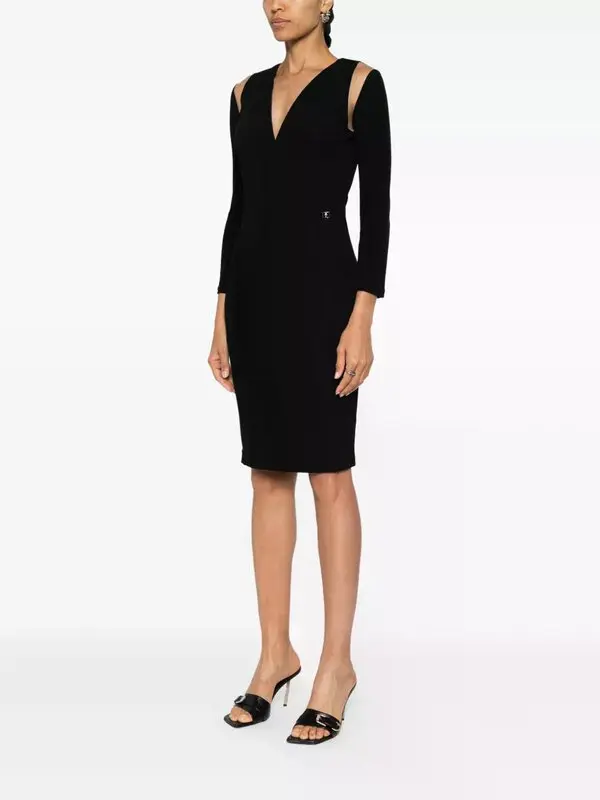 Dsquared2 Logo-plaque Mesh-detail Dress