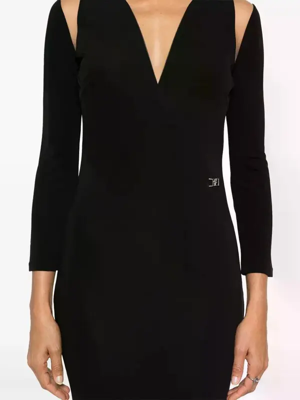 Dsquared2 Logo-plaque Mesh-detail Dress