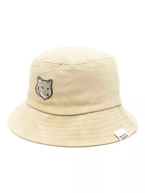 Maison Kitsuné Fox-motif Cotton Bucket Hat - Neutrals