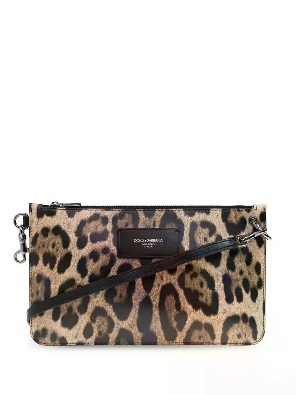 Dolce & Gabbana Leopard Print Clutch Bag - Neutrals