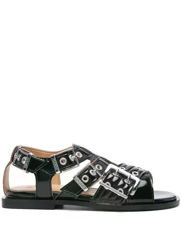 GANNI Eyelet-detailing Flat Sandals