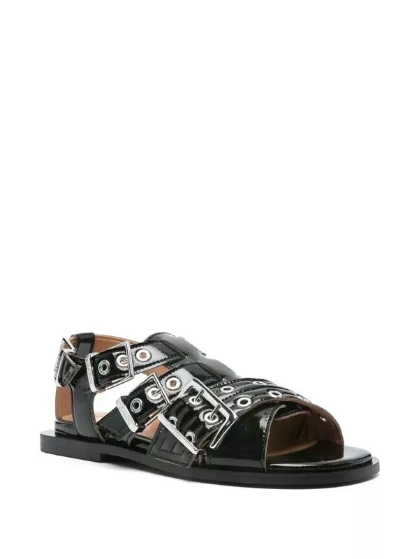 GANNI Eyelet-detailing Flat Sandals