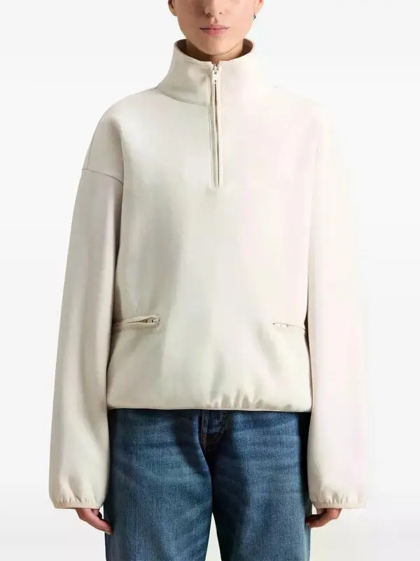 Woolrich Fleece Zip Sweatshirt - Neutrals