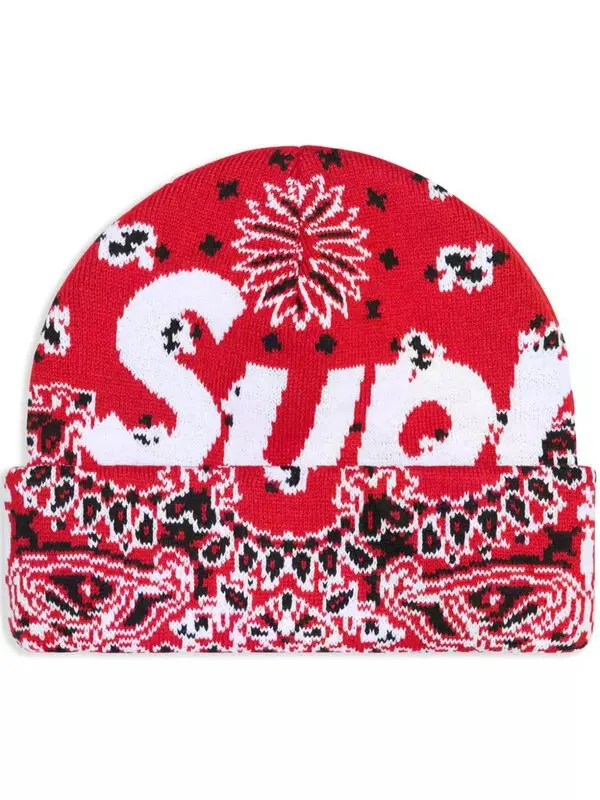 Supreme Bandana-print Beanie Hat - Red