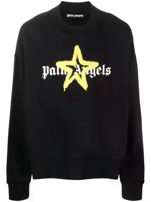 Palm Angels Star Sprayed-print Sweatshirt