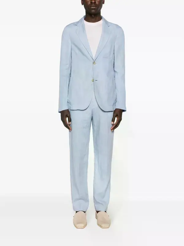 Canali Mid-rise Tapered Linen Trousers