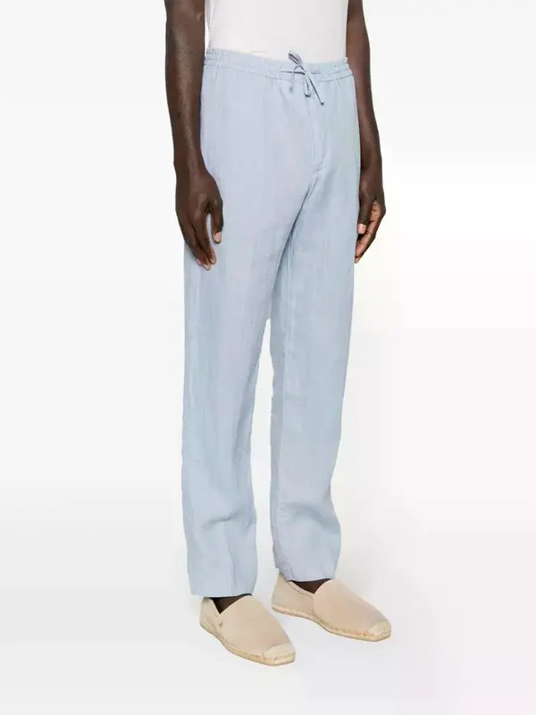 Canali Mid-rise Tapered Linen Trousers
