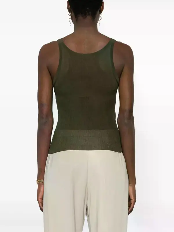 Max Mara Bastia Ribbed Silk Top - Green