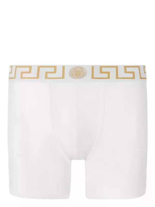Versace Cotton-jersey Long Trunks - White