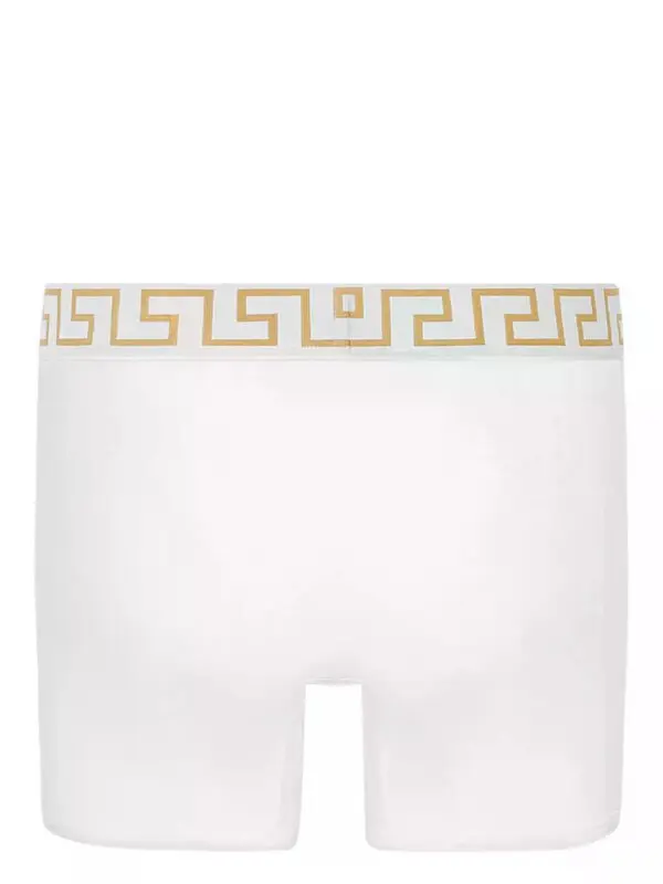 Versace Cotton-jersey Long Trunks - White