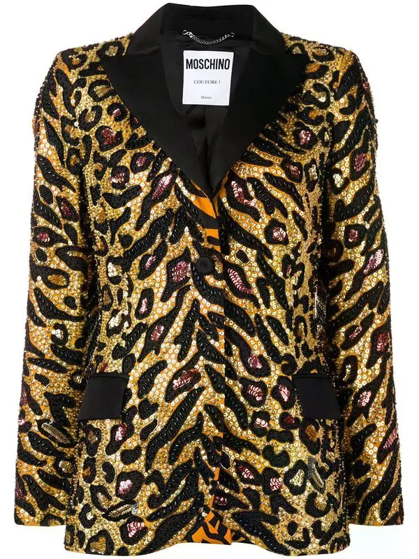 Moschino Tiger Sequin-embellished Blazer