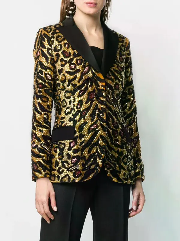 Moschino Tiger Sequin-embellished Blazer