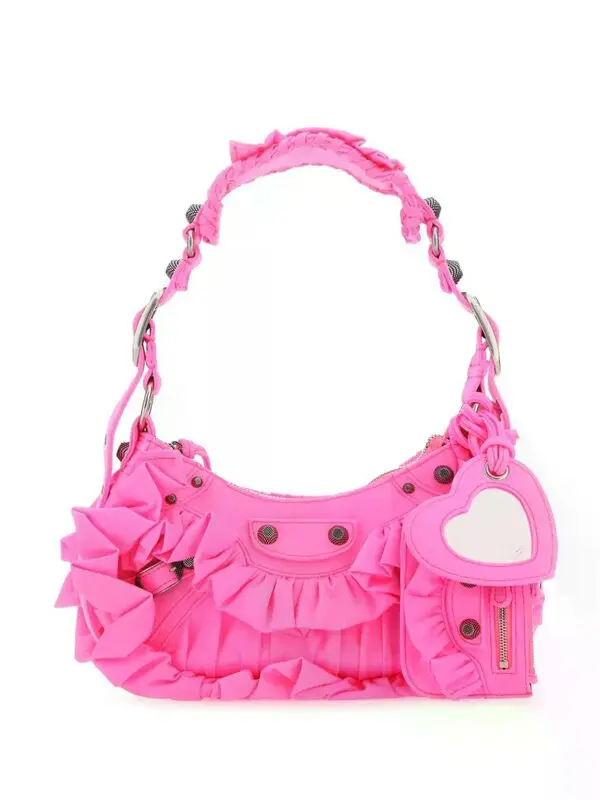 Balenciaga Le Cagole Ruffles Shoulder Bag - Pink