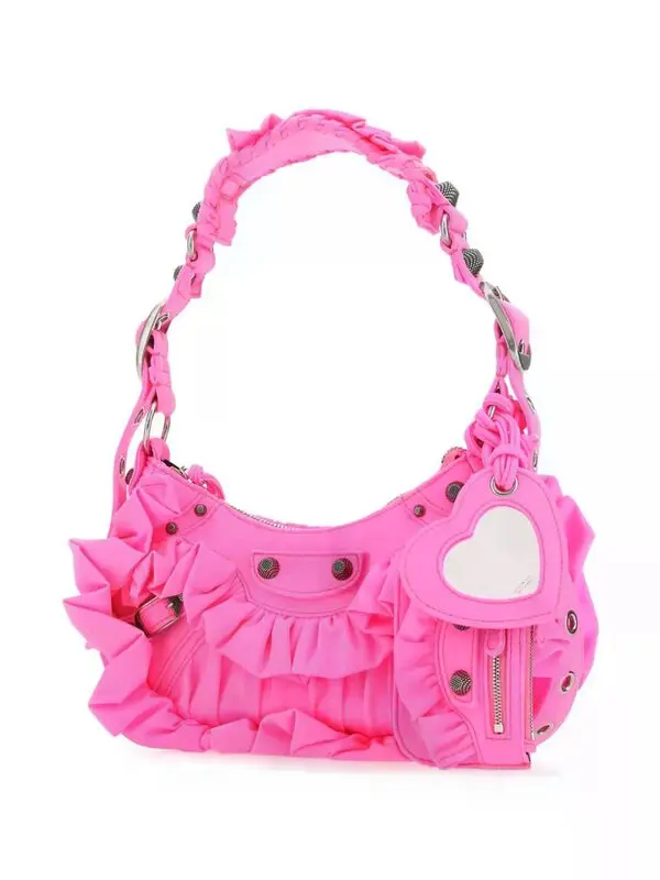 Balenciaga Le Cagole Ruffles Shoulder Bag - Pink