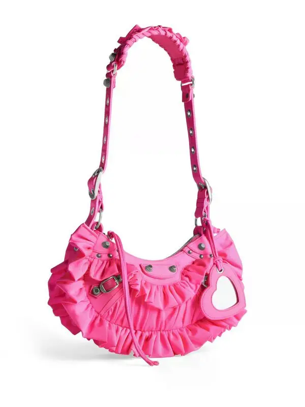 Balenciaga Le Cagole Ruffles Shoulder Bag - Pink