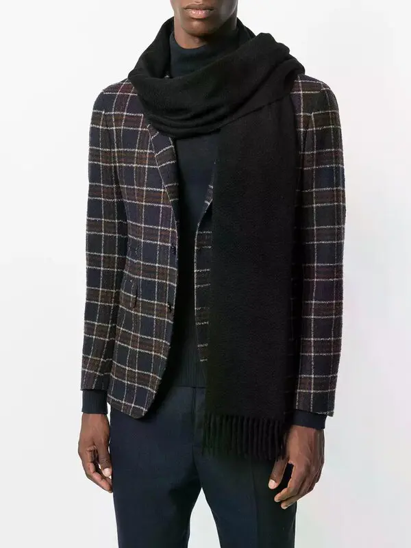 N.peal Large Woven Scarf - Black