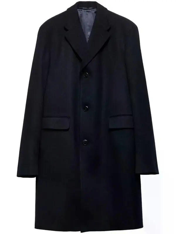 Prada Single-breasted Wool Coat - Blue