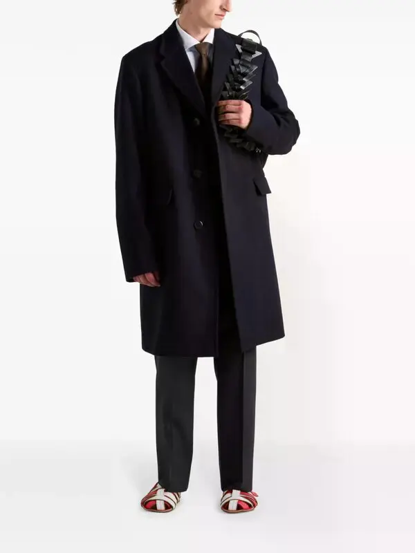 Prada Single-breasted Wool Coat - Blue