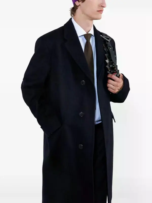 Prada Single-breasted Wool Coat - Blue