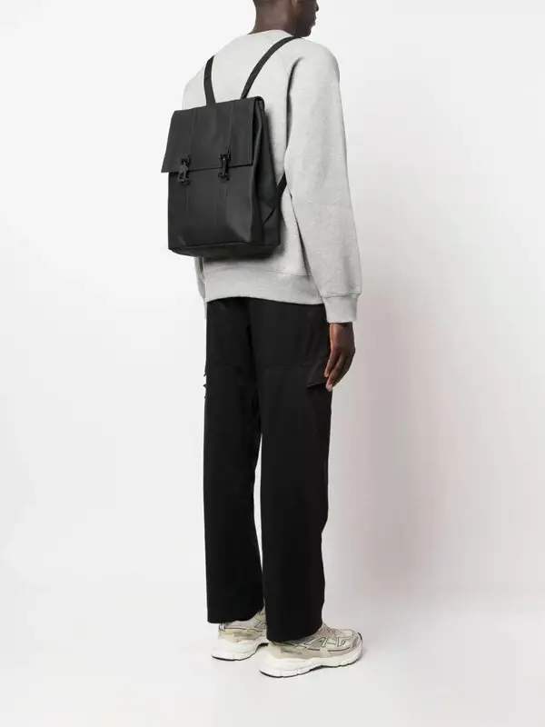 Rains Logo-debossed Backpack - Black