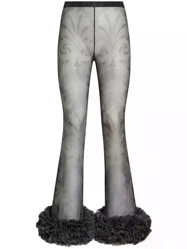 Etro Printed Silk Flared Trousers