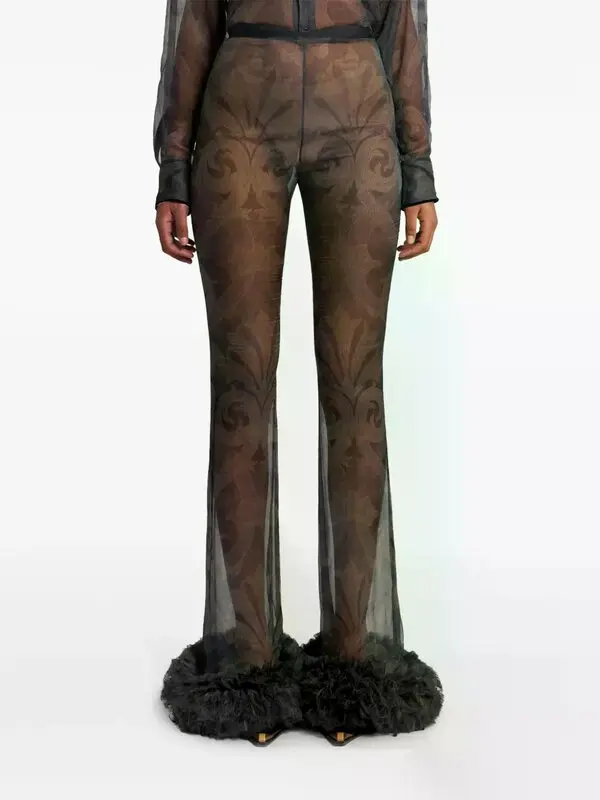 Etro Printed Silk Flared Trousers