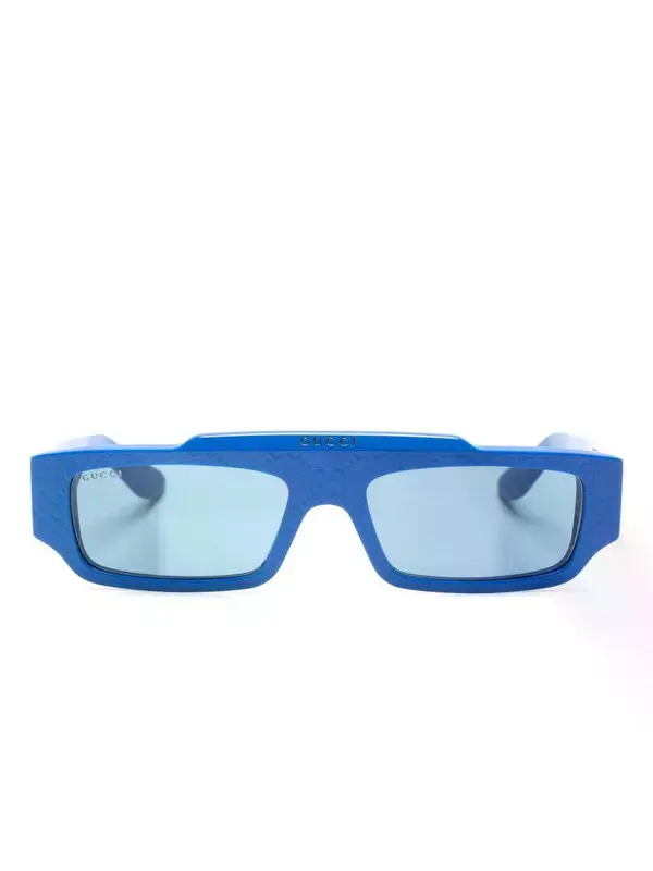 Gucci Rectangle-frame Sunglasses - Blue